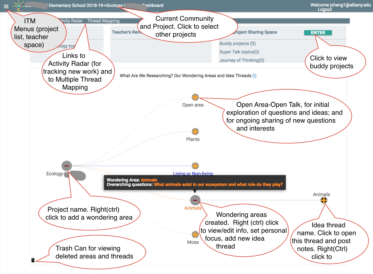 Navigate project dashboard (home) – Idea Thread Mapper